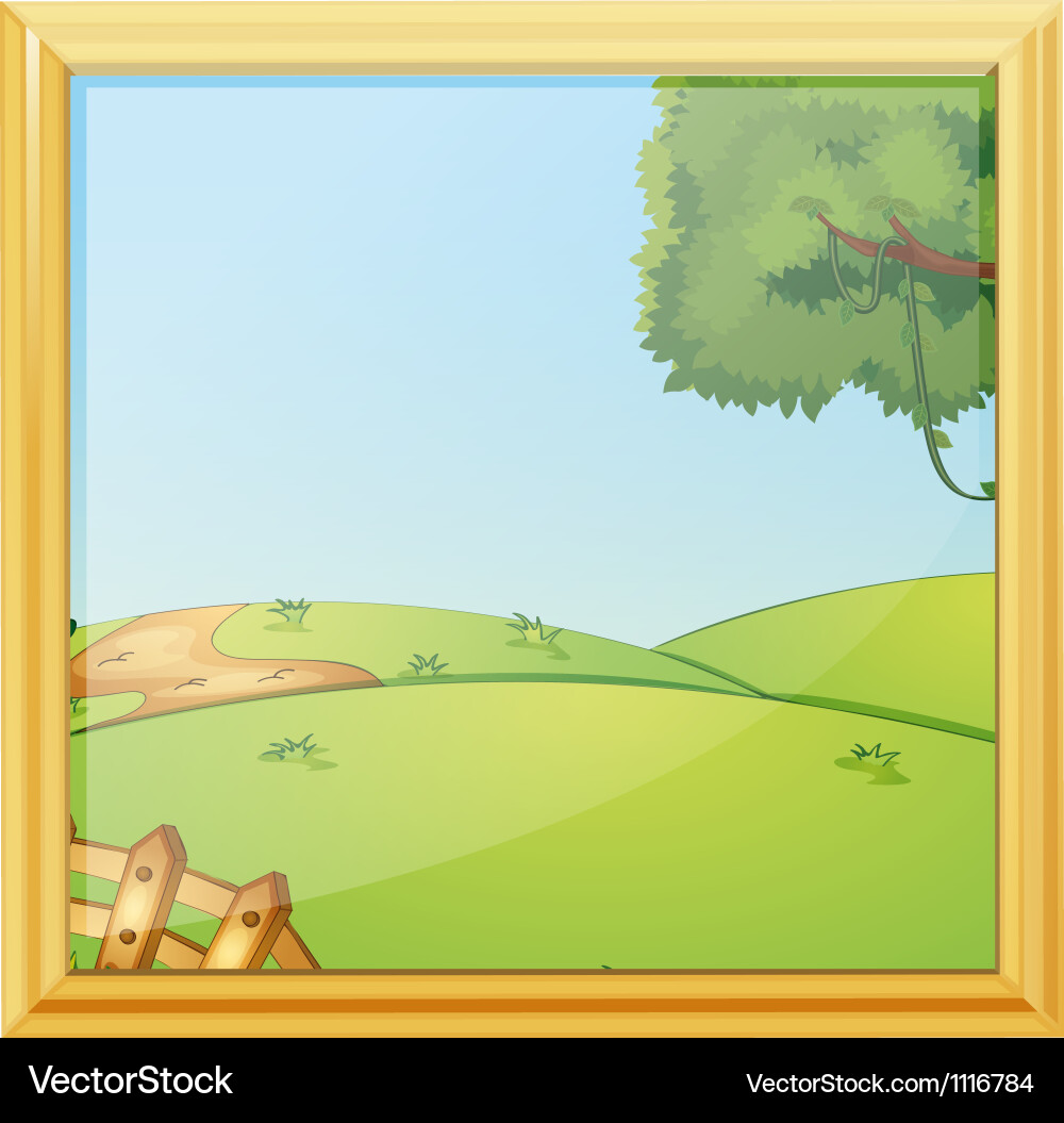 A beautiful landscape photo frame Royalty Free Vector Image
