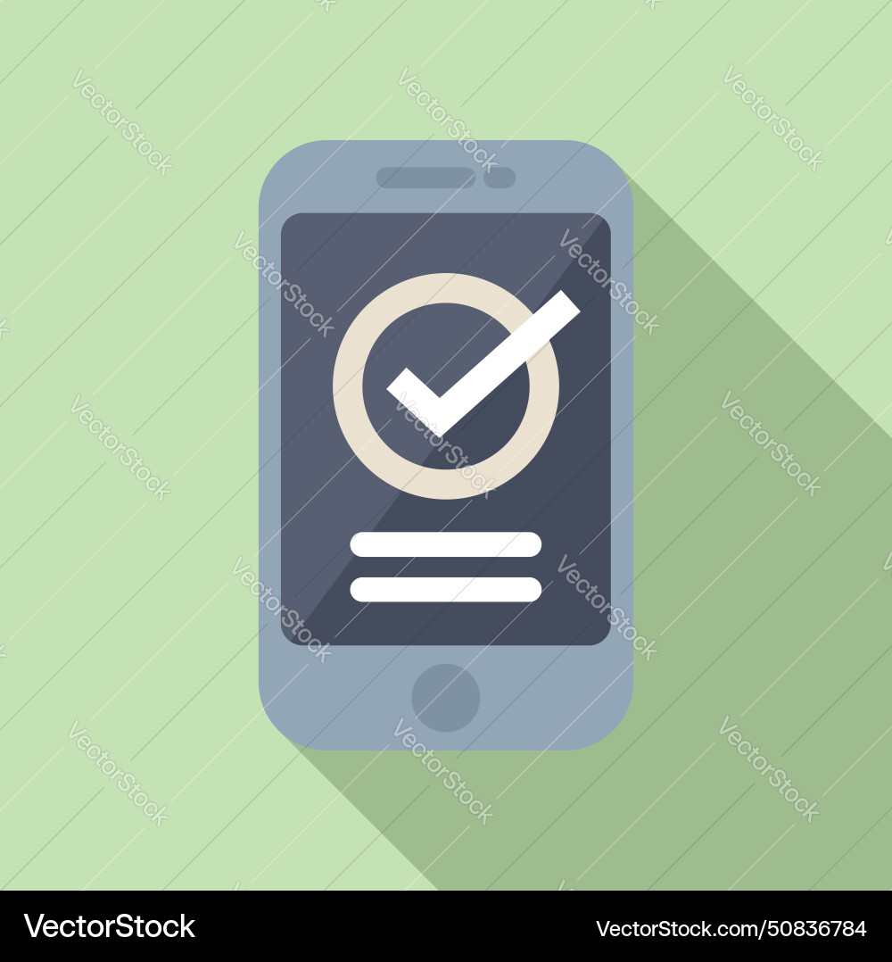 Approved smartphone control icon flat rule Vector Image