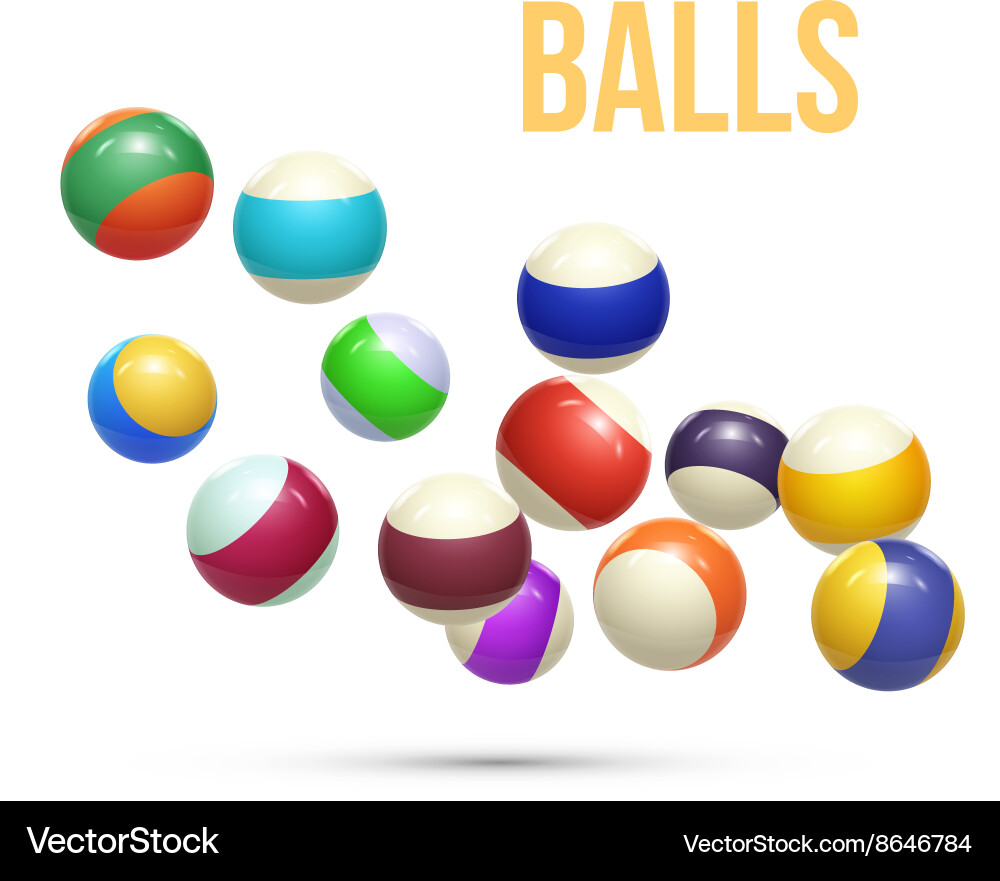 Colorful striped balls 3d spheres isolated Vector Image