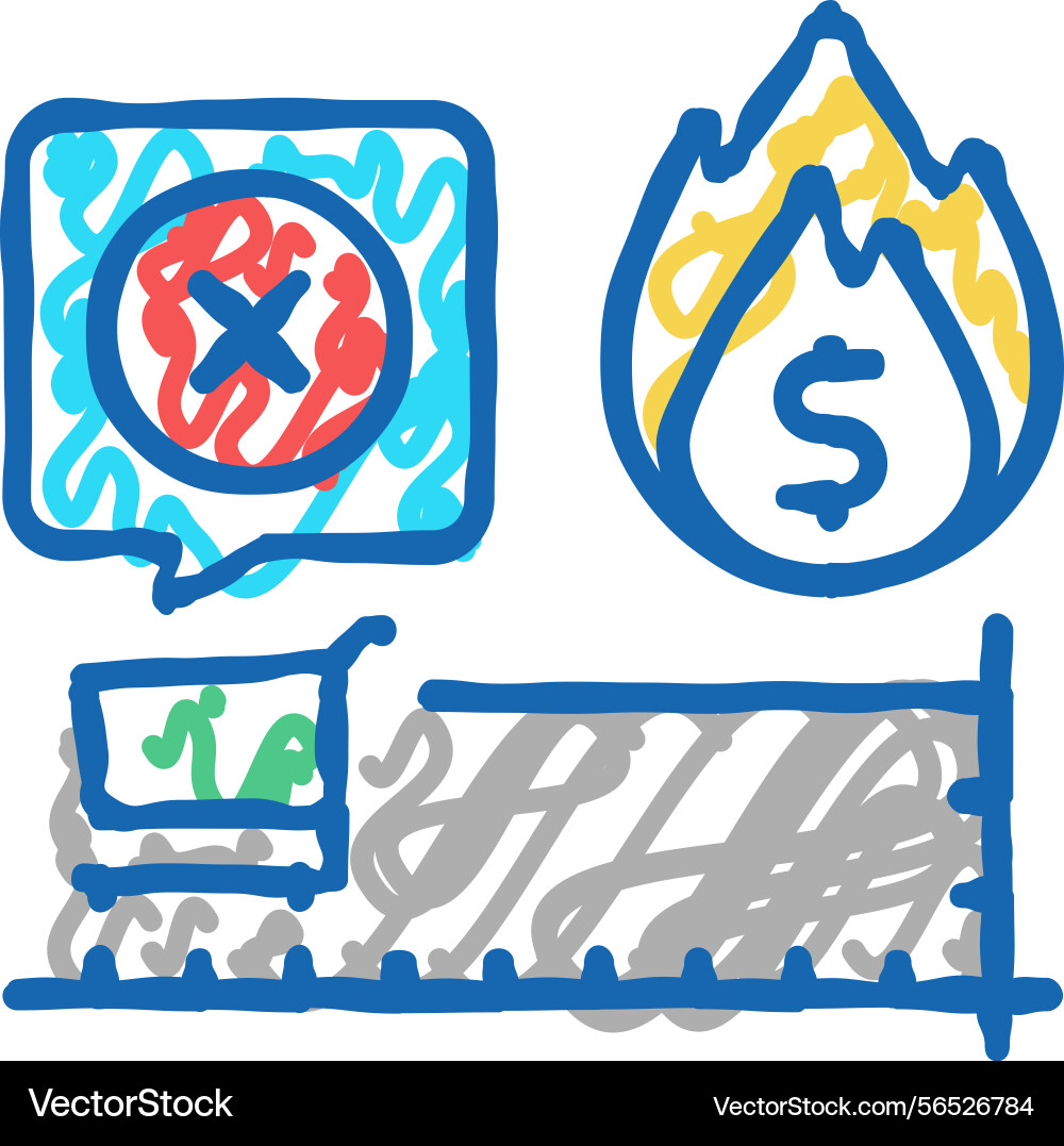 Core inflation icon doodle Royalty Free Vector Image