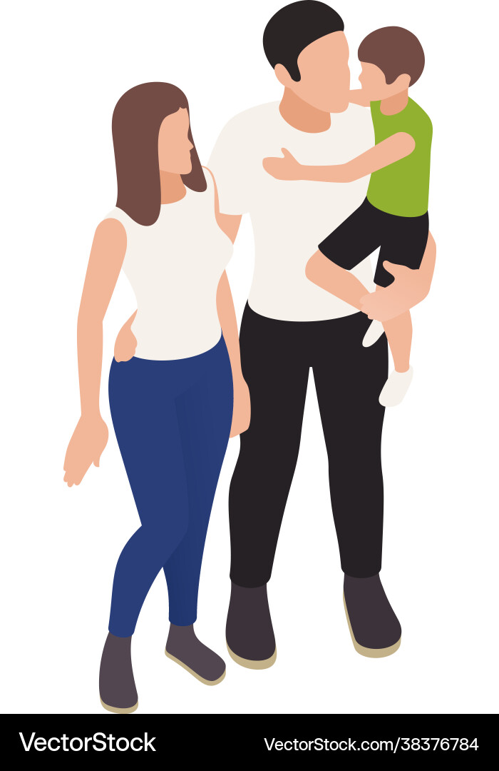 Family isometric Royalty Free Vector Image - VectorStock