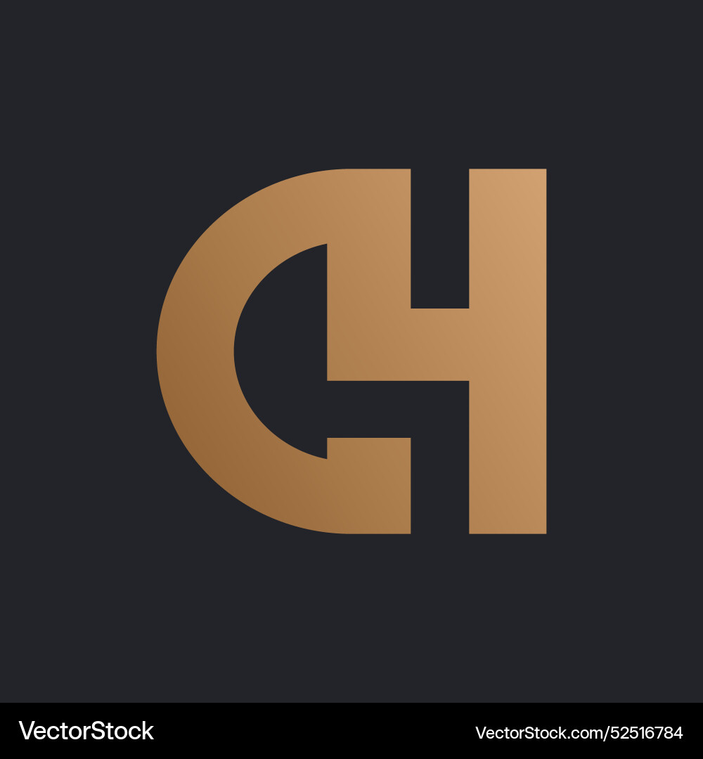 Initial letter dh logo design template element Vector Image