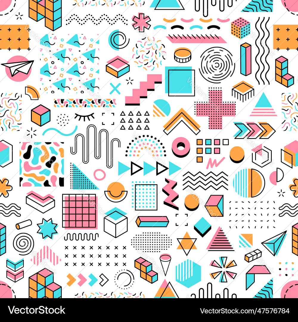 Memphis Geometric Pattern Royalty Free Vector Image