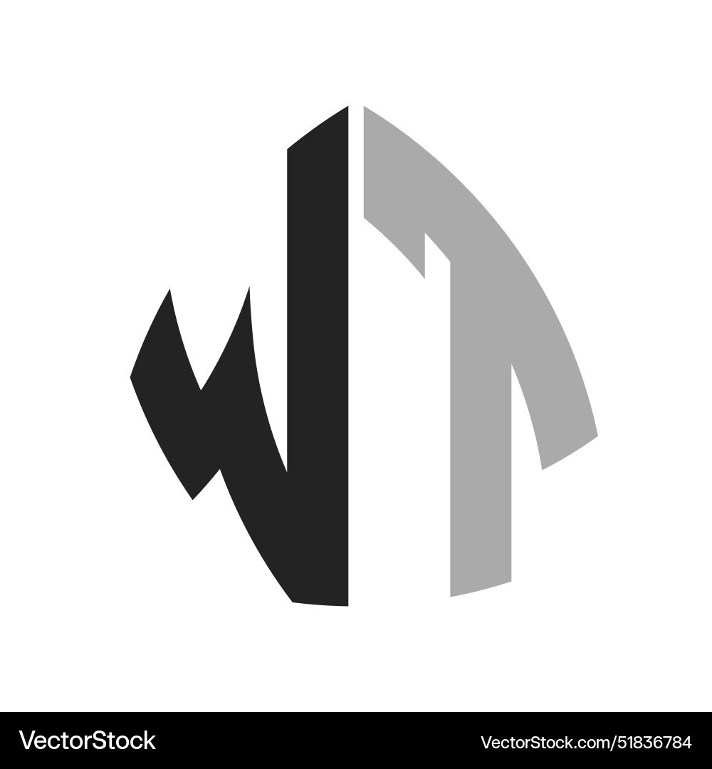Modern creative wt logo design letter icon Vector Image