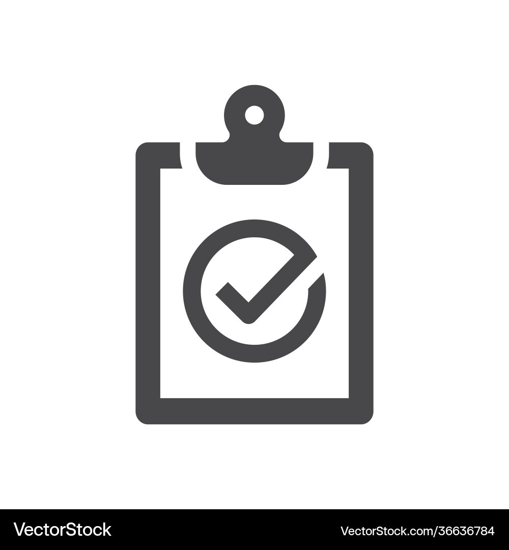 Office clipboard with check mark icon Royalty Free Vector