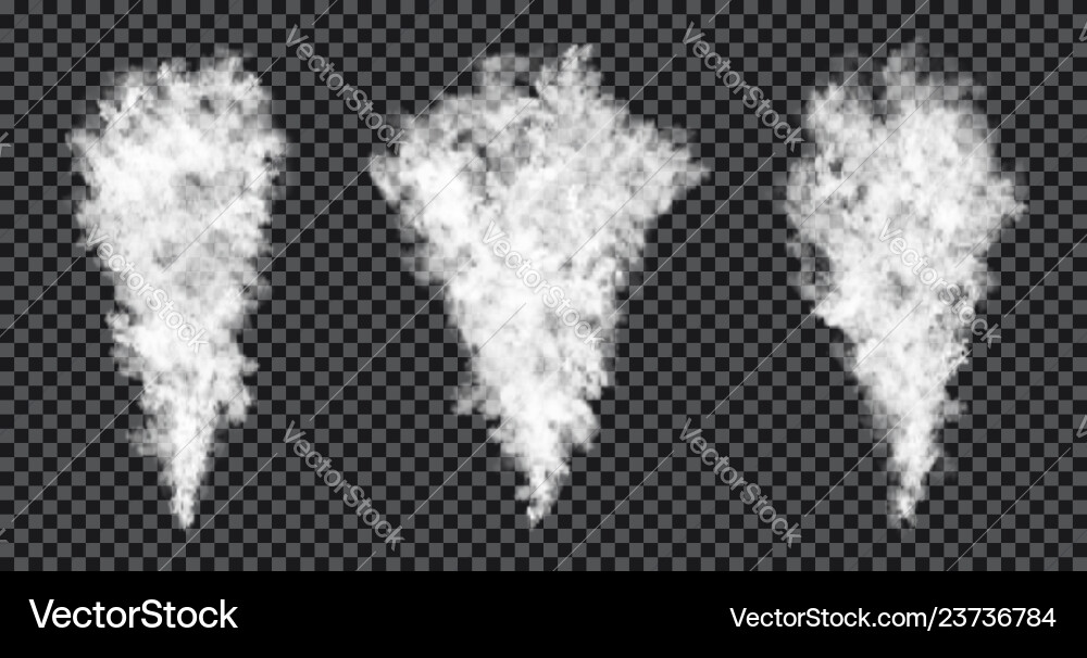 Smoke stream on transparent background realistic Vector Image
