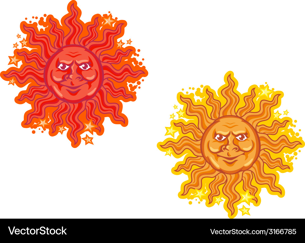 Cartoon sun Royalty Free Vector Image - VectorStock