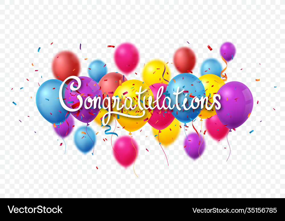 Congratulations sign letters banner with colorful Vector Image