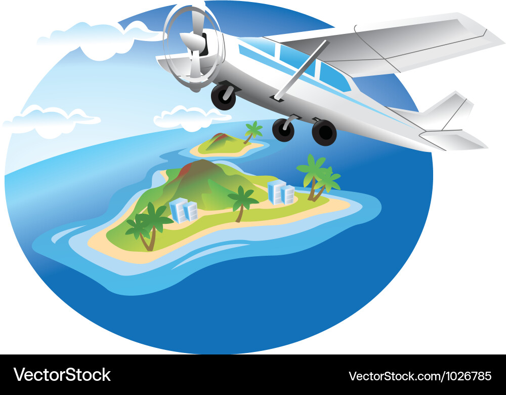 Flying plane Royalty Free Vector Image - VectorStock