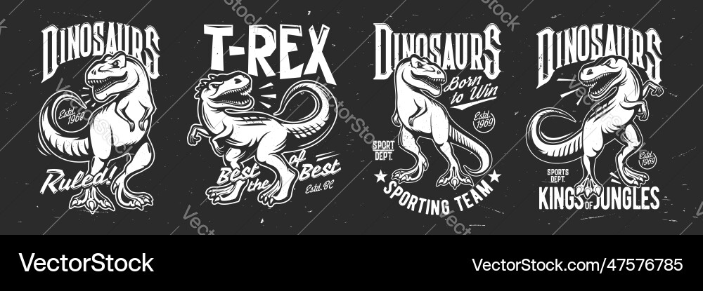 T-Rex Sports Mascot Print Royalty Free Vector Image