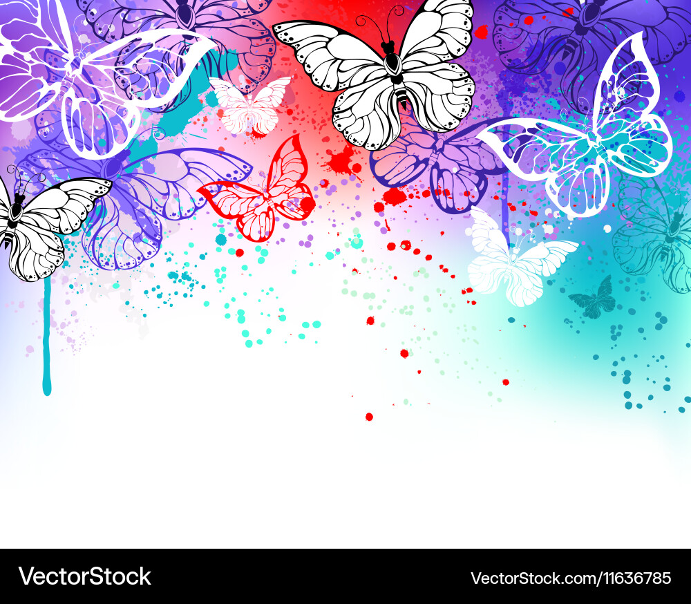 Watercolor Butterfly Flock Royalty Free Vector Image