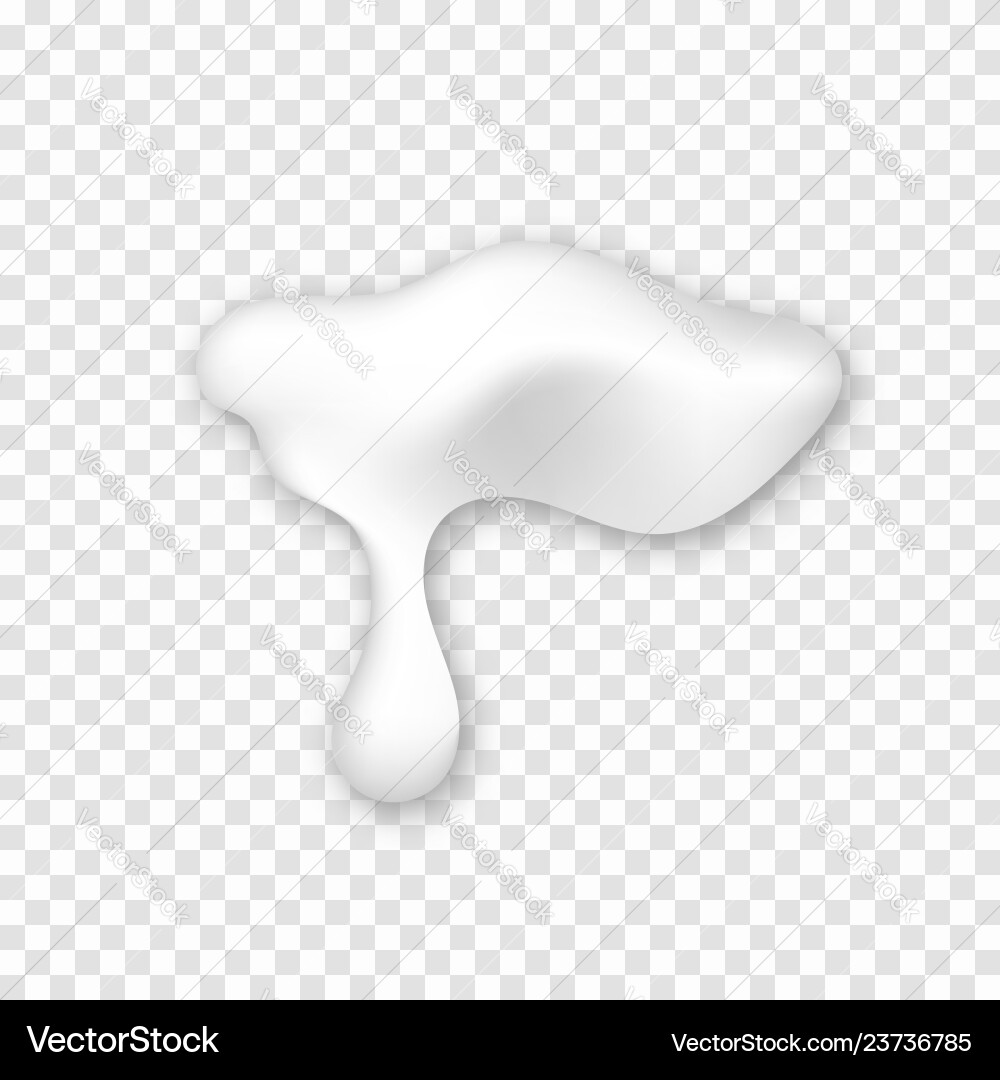 White cream or yoghurt drop isolated Royalty Free Vector