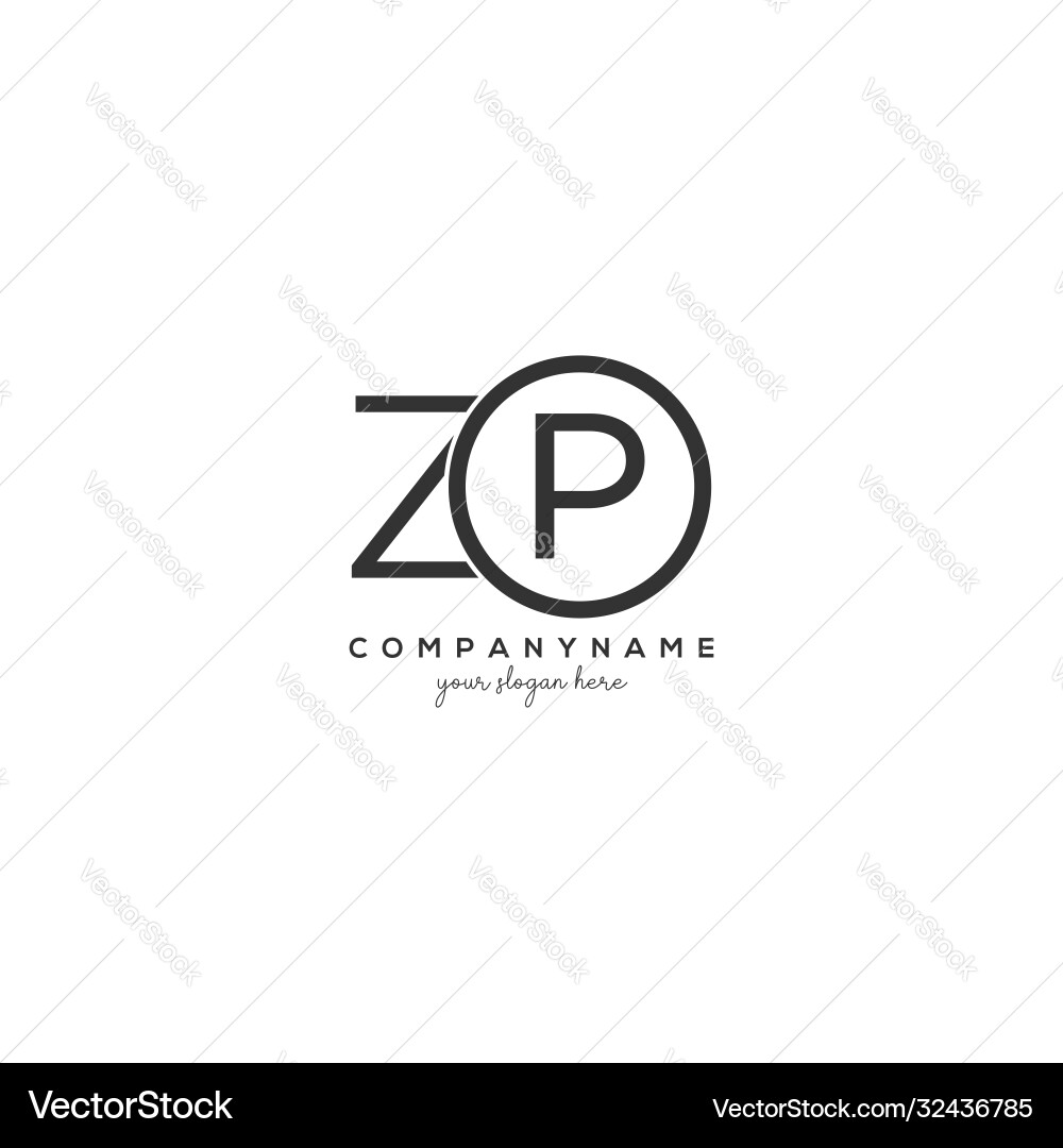 Zp Initial Letter Logo Royalty Free Vector Image