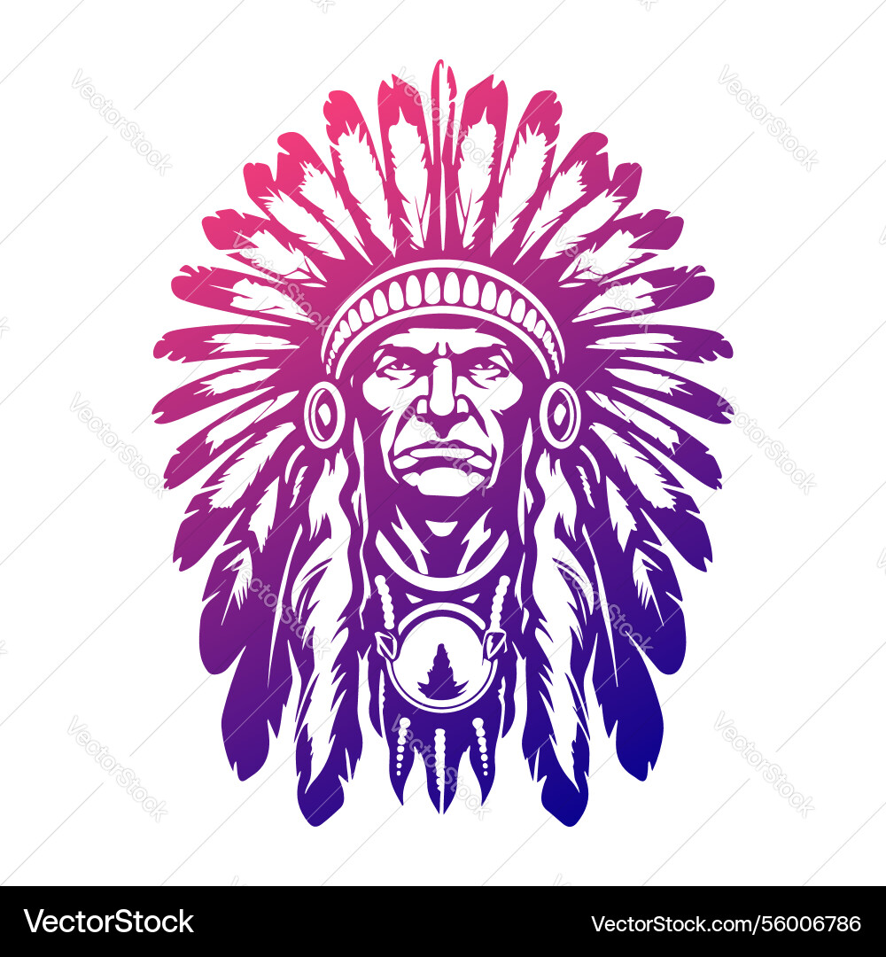 American native clip art design Royalty Free Vector Image