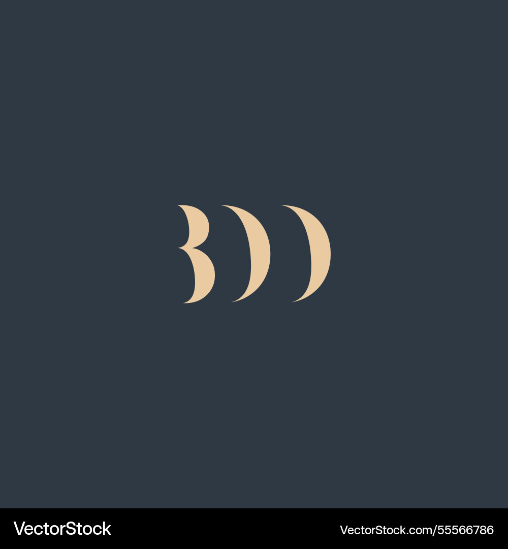 Bdd abstract letter logo Royalty Free Vector Image