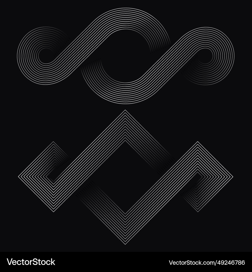 Circular wavy infinity symbol geometric abstract Vector Image