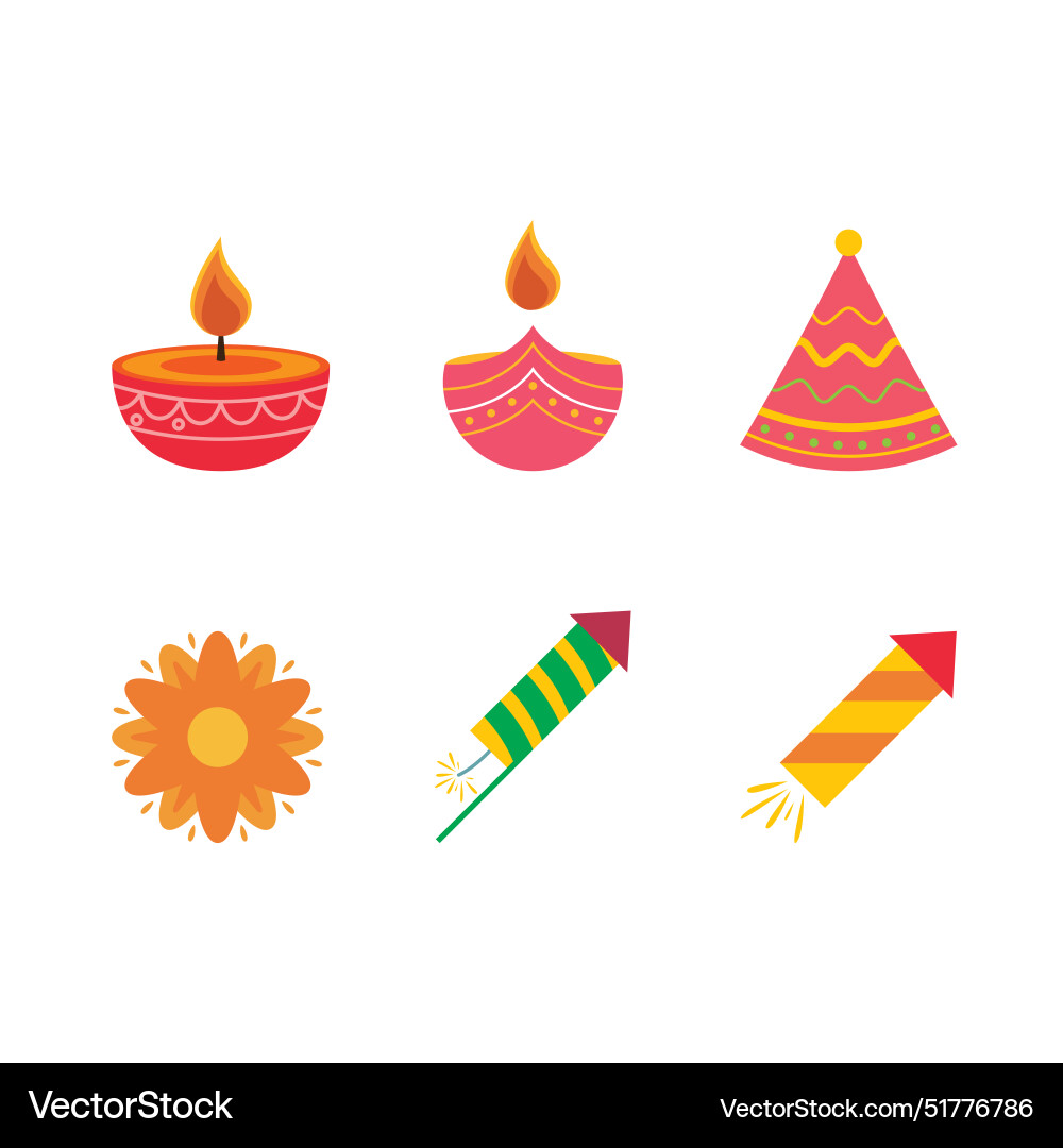 Diwali or deepavali elements Royalty Free Vector Image