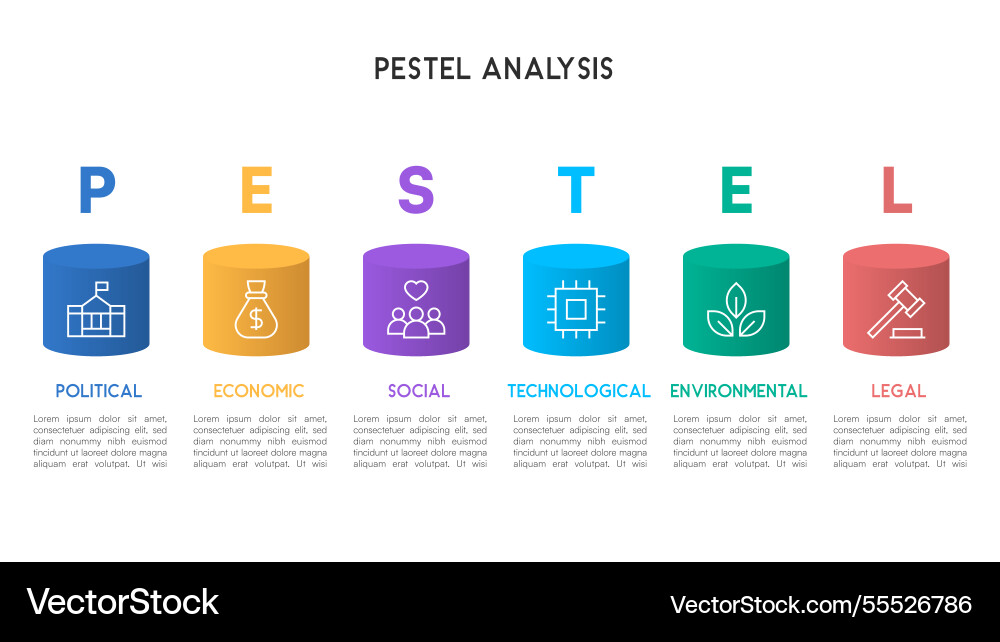 Estel analysis infographic with large acronym Vector Image