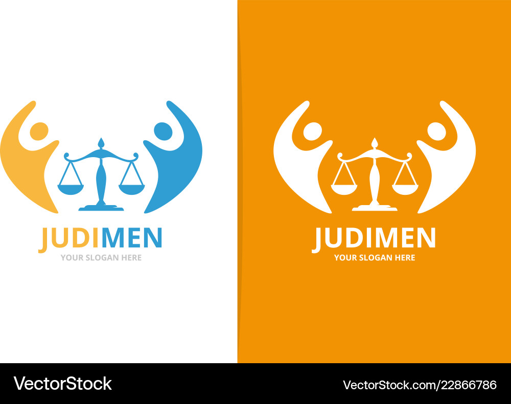 Libra and people logo combination scales Vector Image