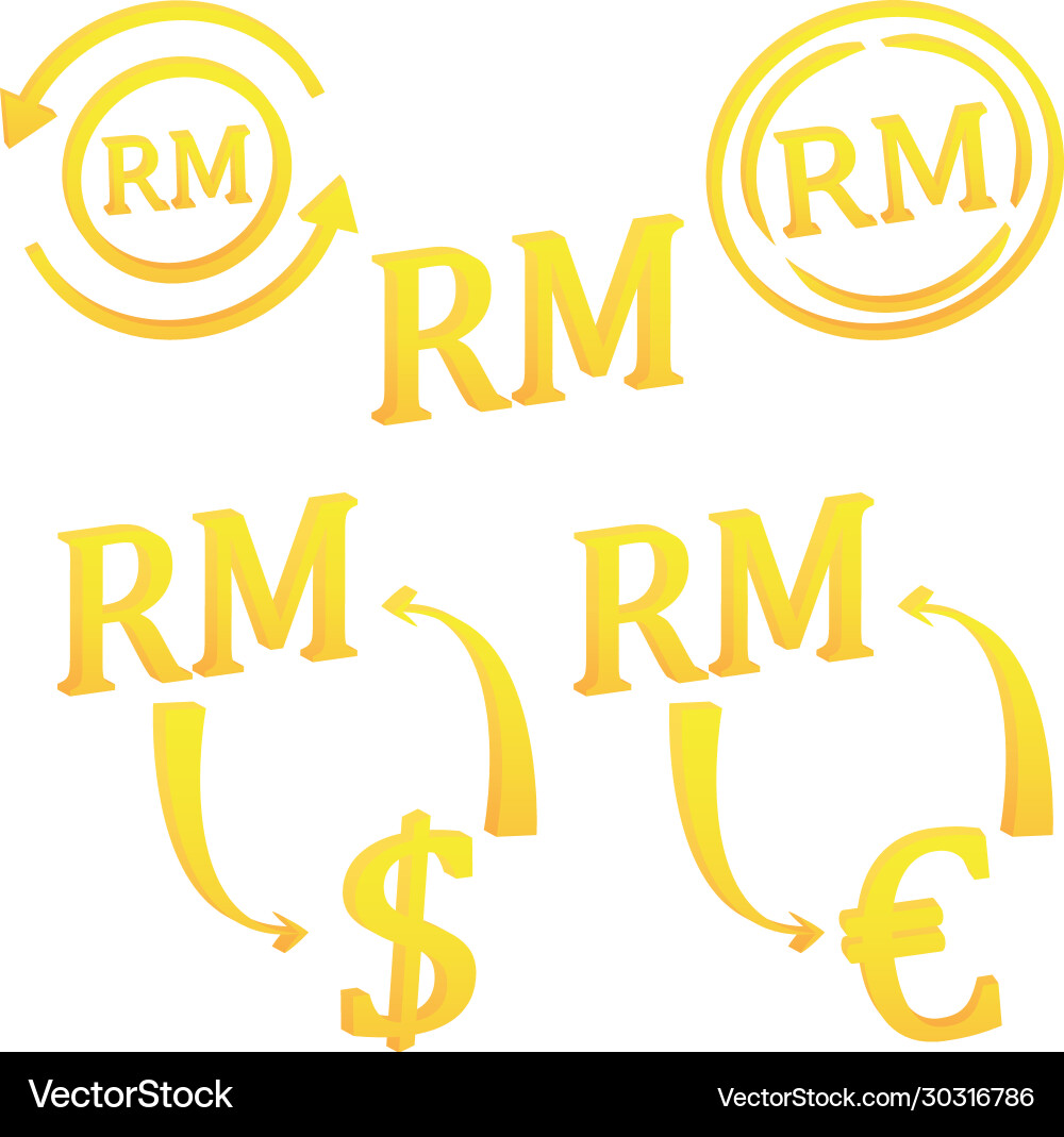 Malaysian ringgit währung symbol icon malaysia Vektorbild