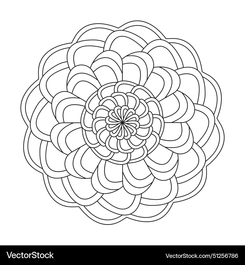 Mandala relaxation kids coloring book page Vector Image