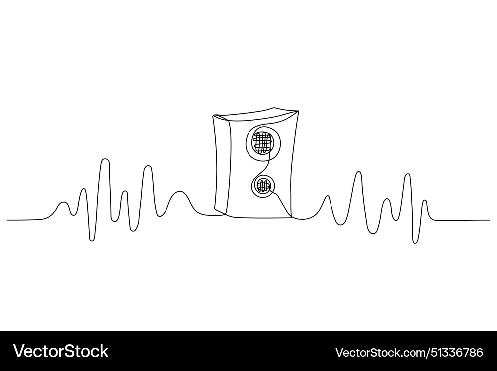 One line music column outline continuous simple Vector Image