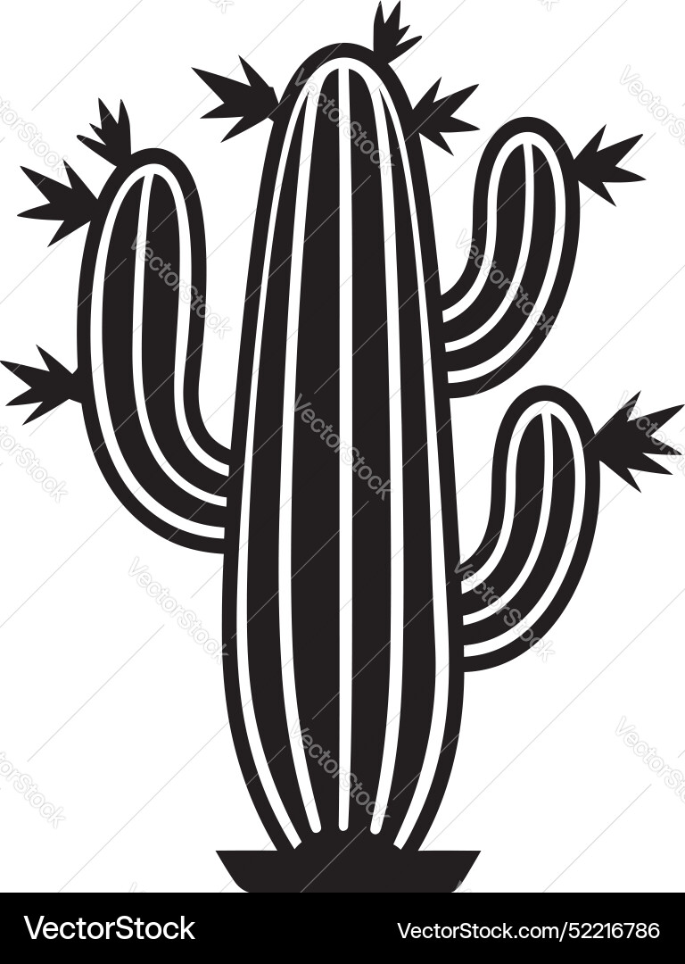 Succulent wilderness black cactus scene thorny Vector Image