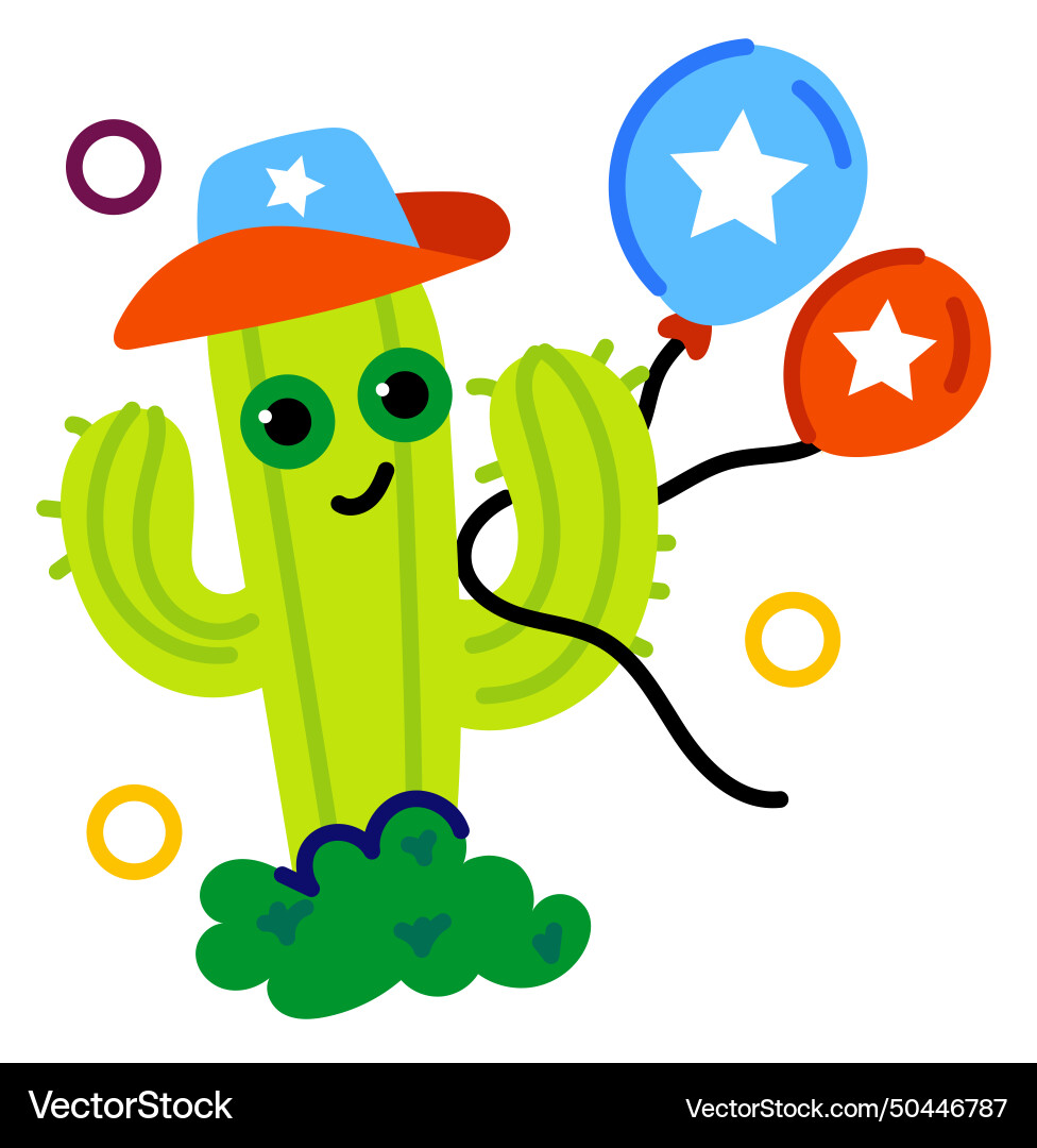 Cactus balloons Royalty Free Vector Image - VectorStock