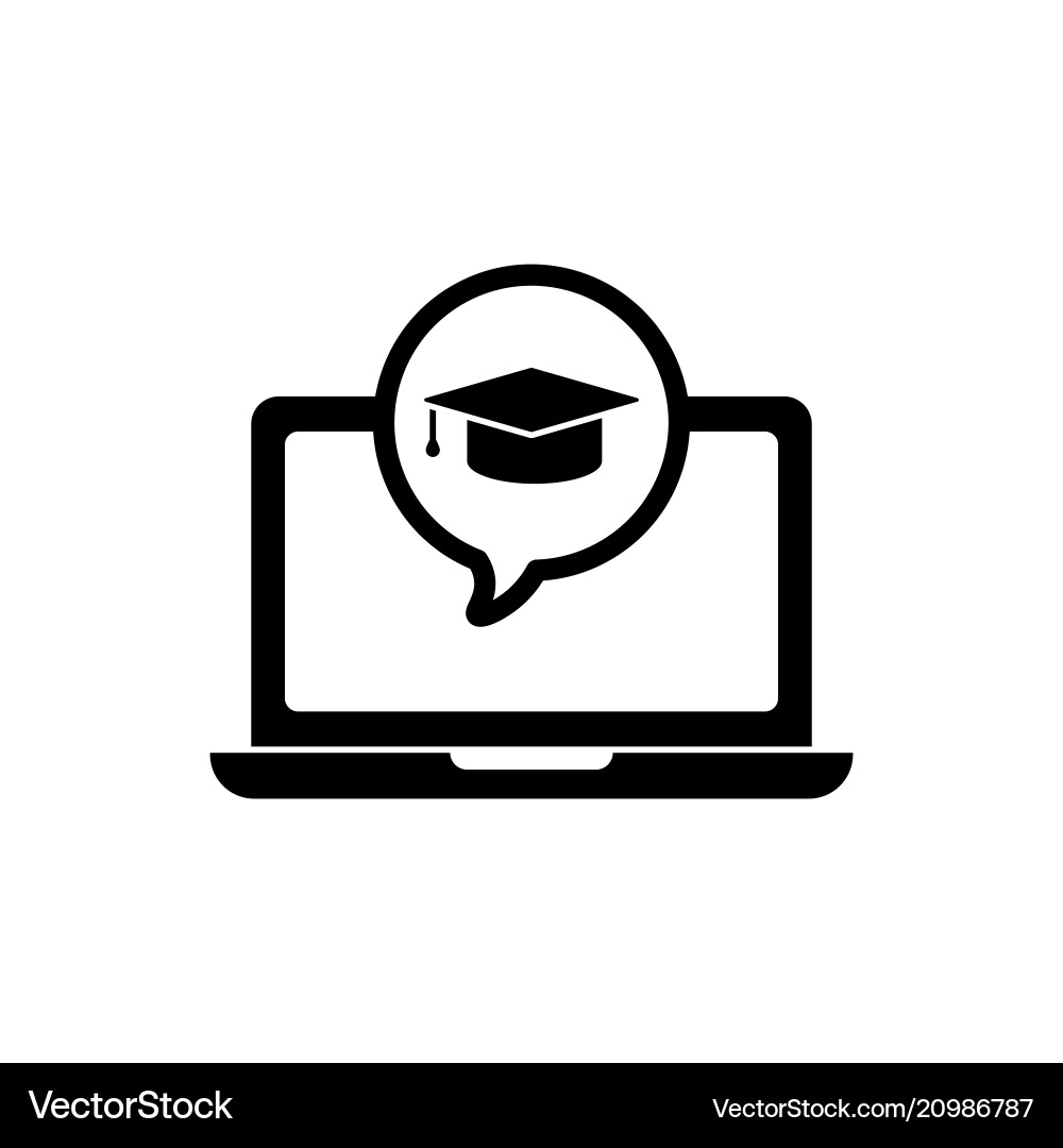 E-learning icon simple distance education symbol Vector Image