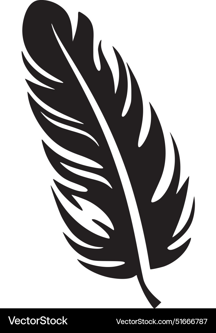 Feather - minimalist and simple silhouette Vector Image