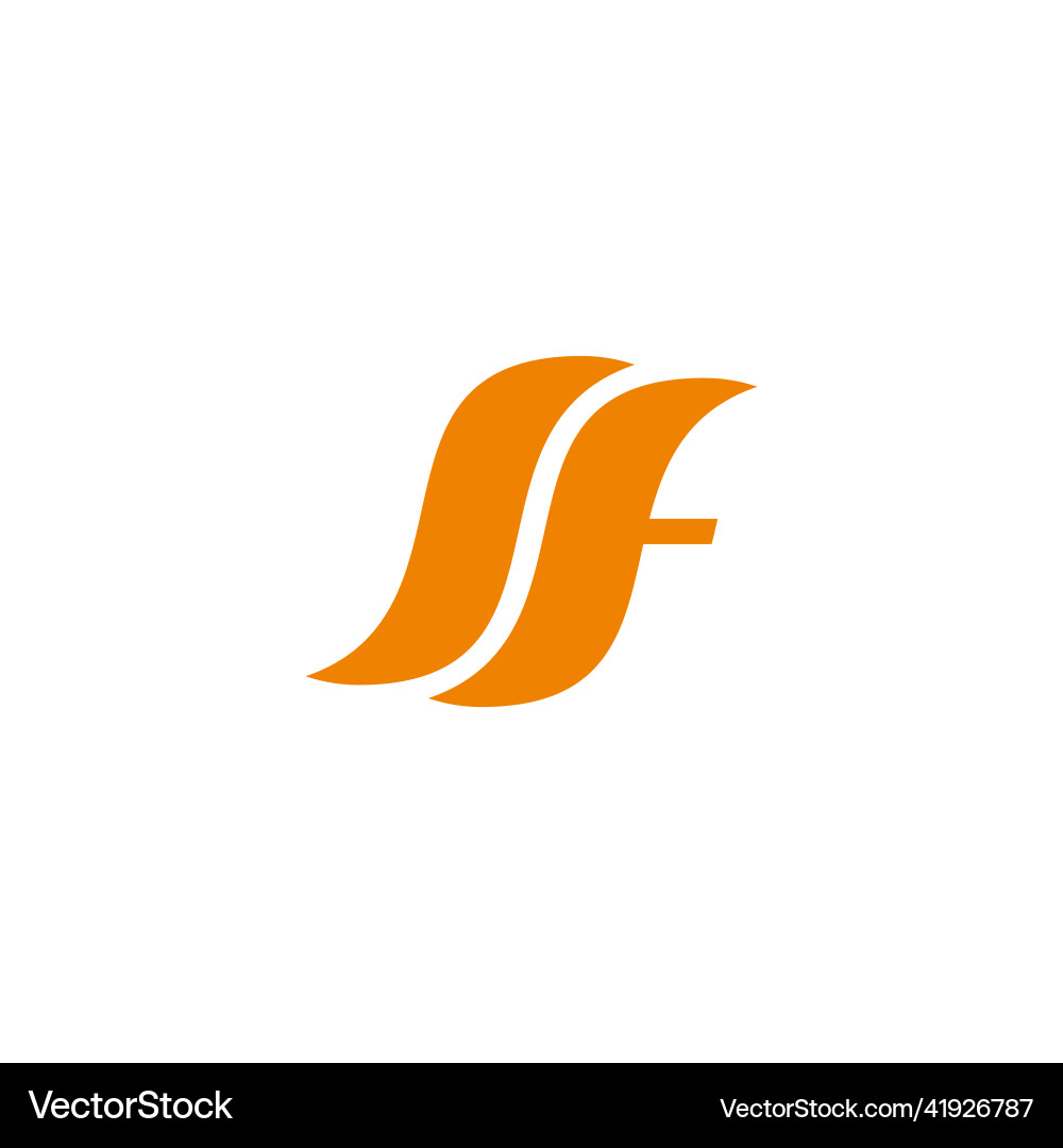 Letter sf simple curves geometric logo Royalty Free Vector