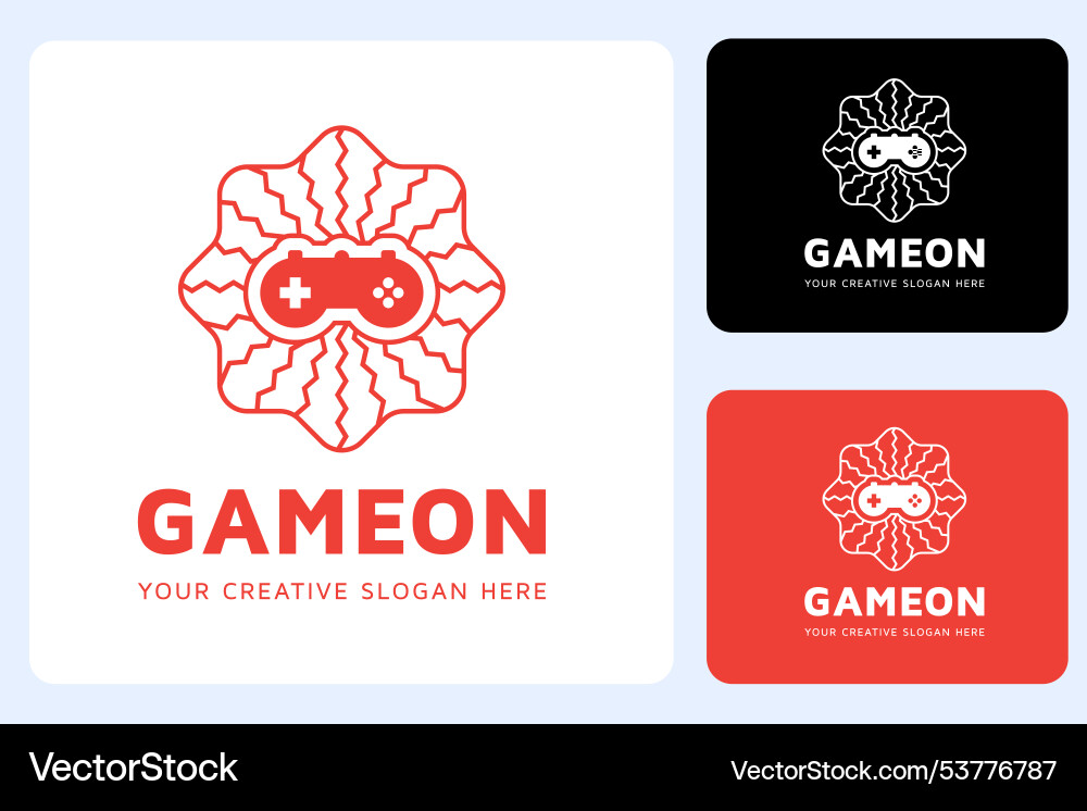 New gaming logo design template Royalty Free Vector Image