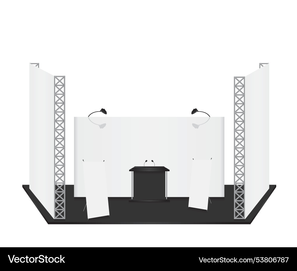 Podium trade conference exhibition stand Vector Image