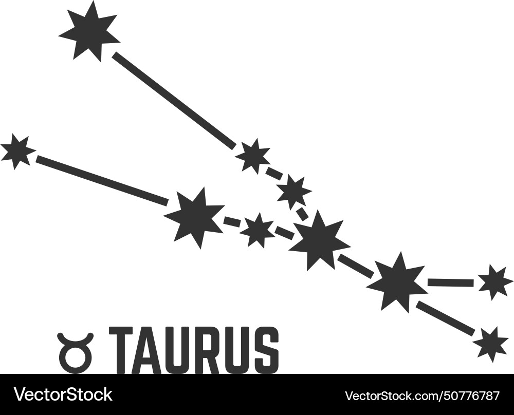 Taurus star sign black astrological horoscope Vector Image