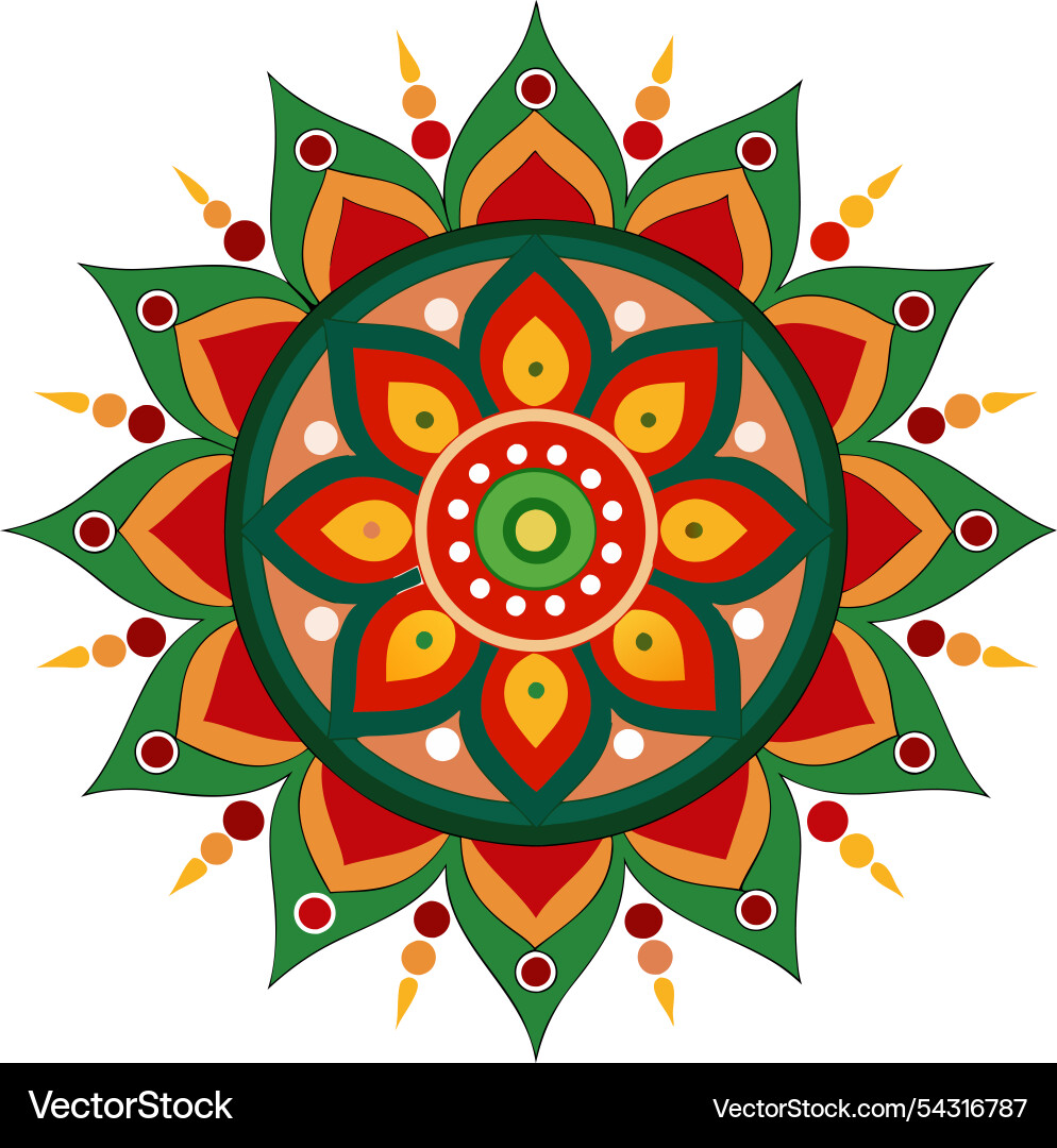 Traditional indian mandala art design on whit back