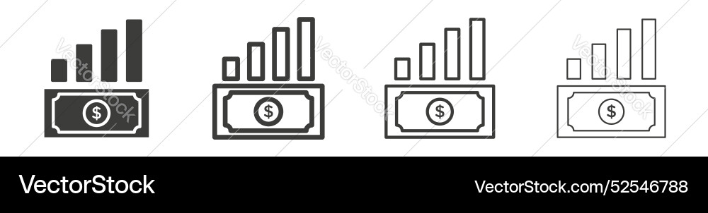 Capital gain icon set on white background Vector Image