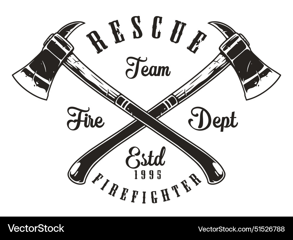 Firemen axes vintage poster monochrome Royalty Free Vector