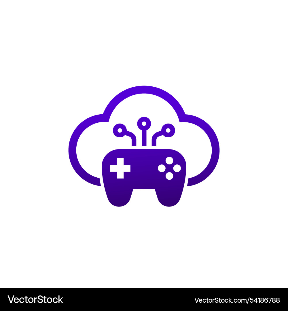 Game server icon with a gamepad cloud gaming Vector Image