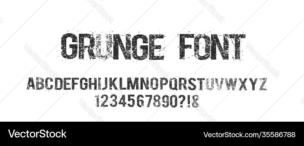 Grunge font Royalty Free Vector Image - VectorStock