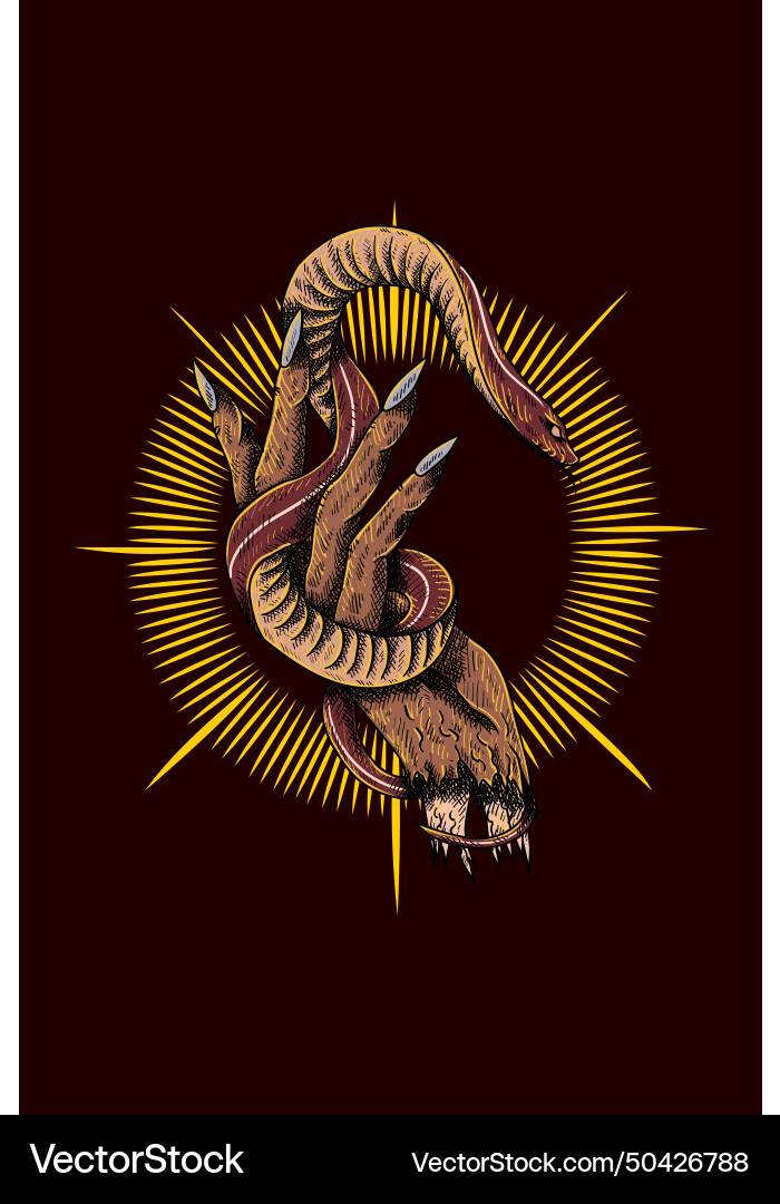 Hand with snake Royalty Free Vector Image - VectorStock