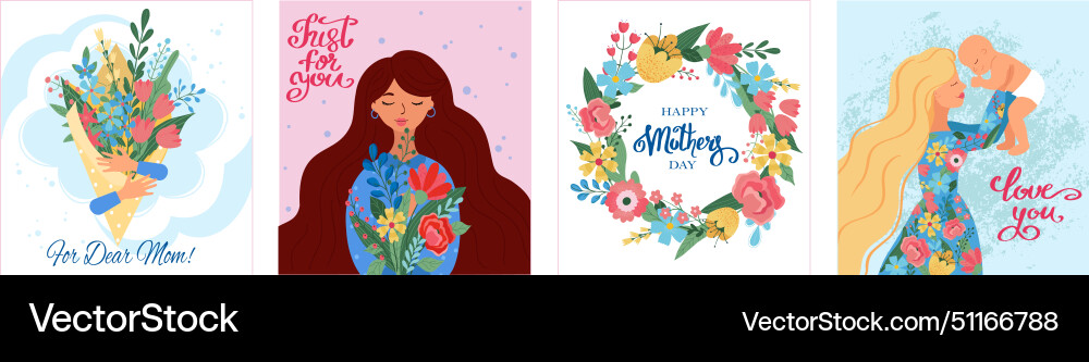 Happy mother s day greeting card Royalty Free Vector Image