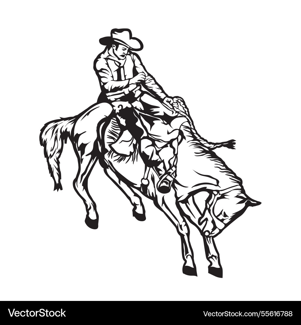 Rodeo guy Royalty Free Vector Image - VectorStock