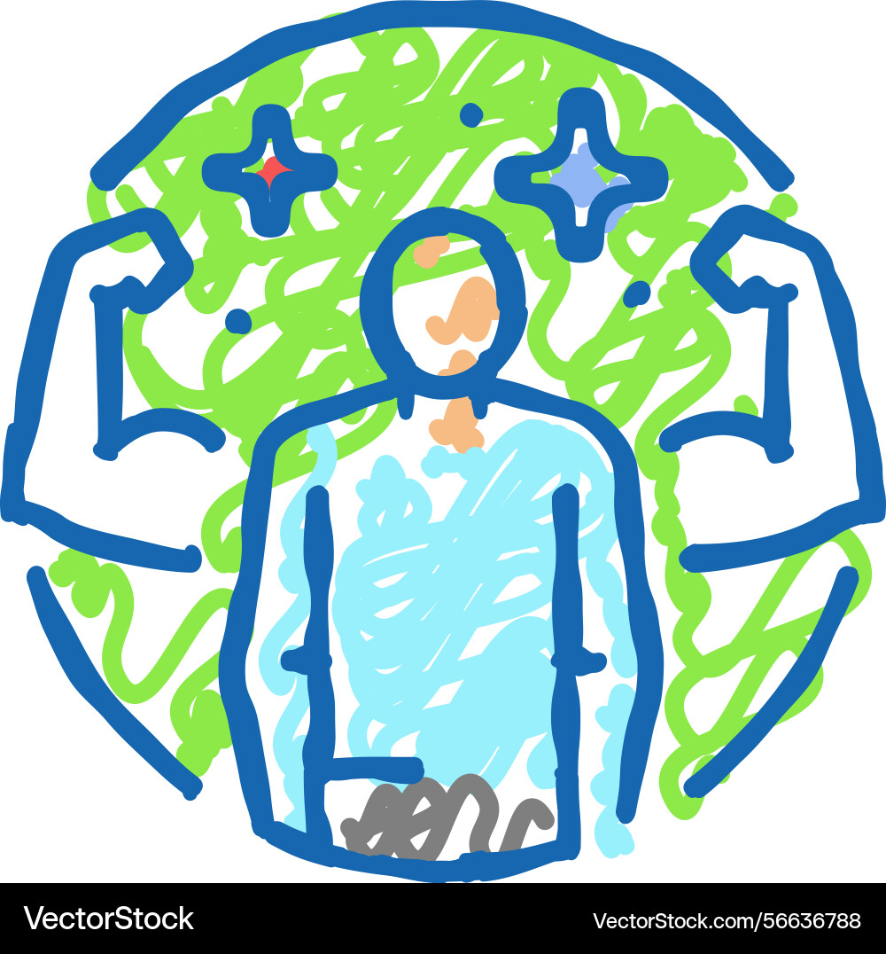 Self confidence motivation icon doodle Royalty Free Vector