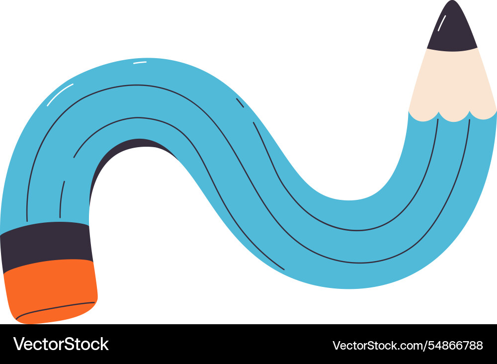 Twisted curved pencil Royalty Free Vector Image