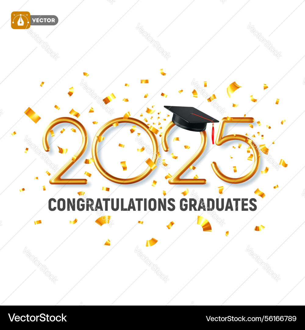 Congratulations graduates logo design template Vector Image