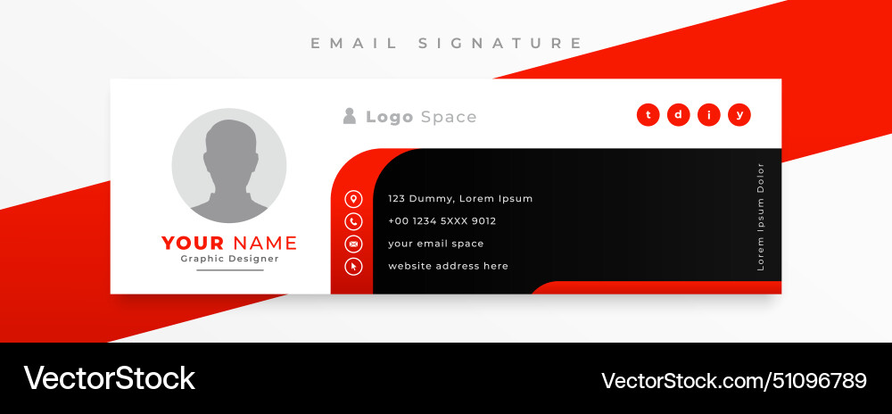 Corporate email signature card template Royalty Free Vector
