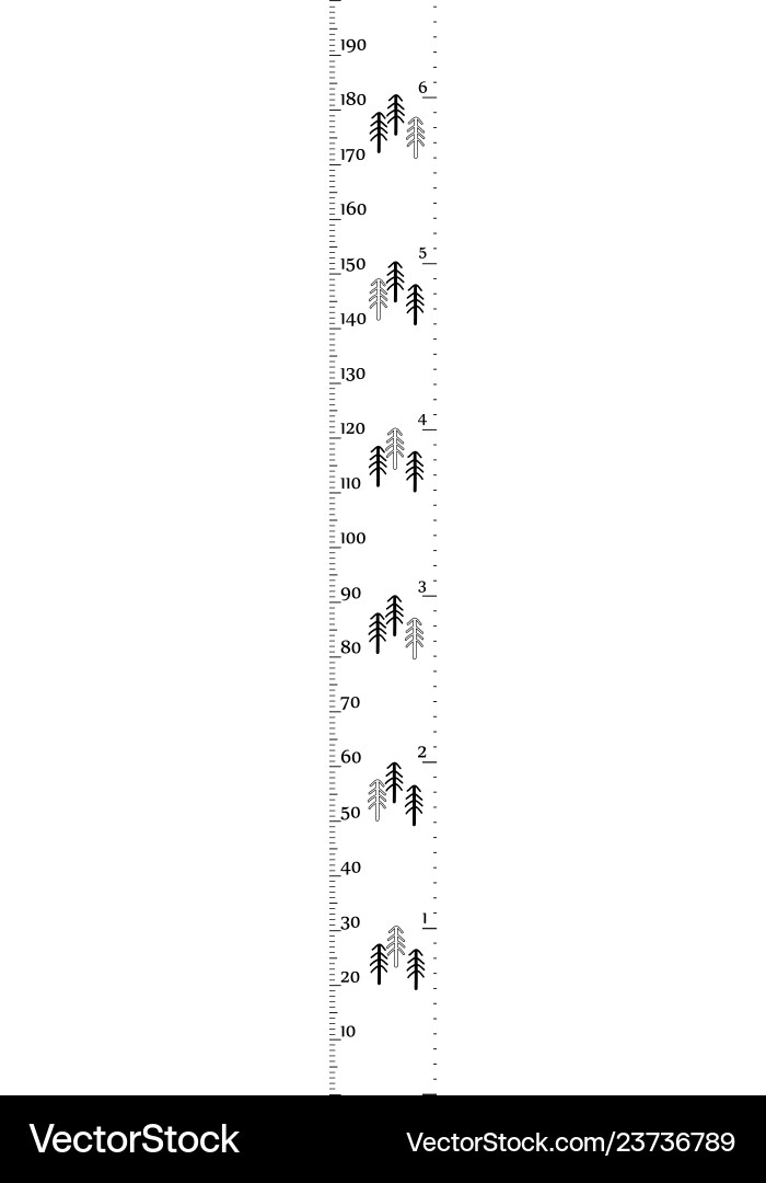 Kids Height Tracker - Minimalist Chart Royalty Free Vector