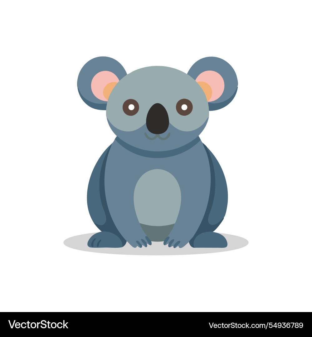 Koala bear animal isolated flat on white Vector Image