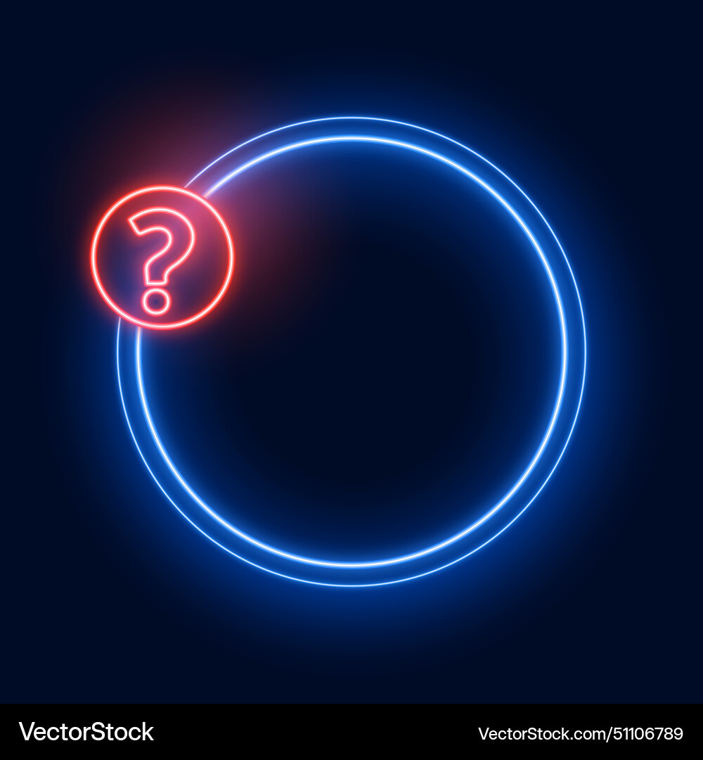 Neon style question mark with text space Vector Image