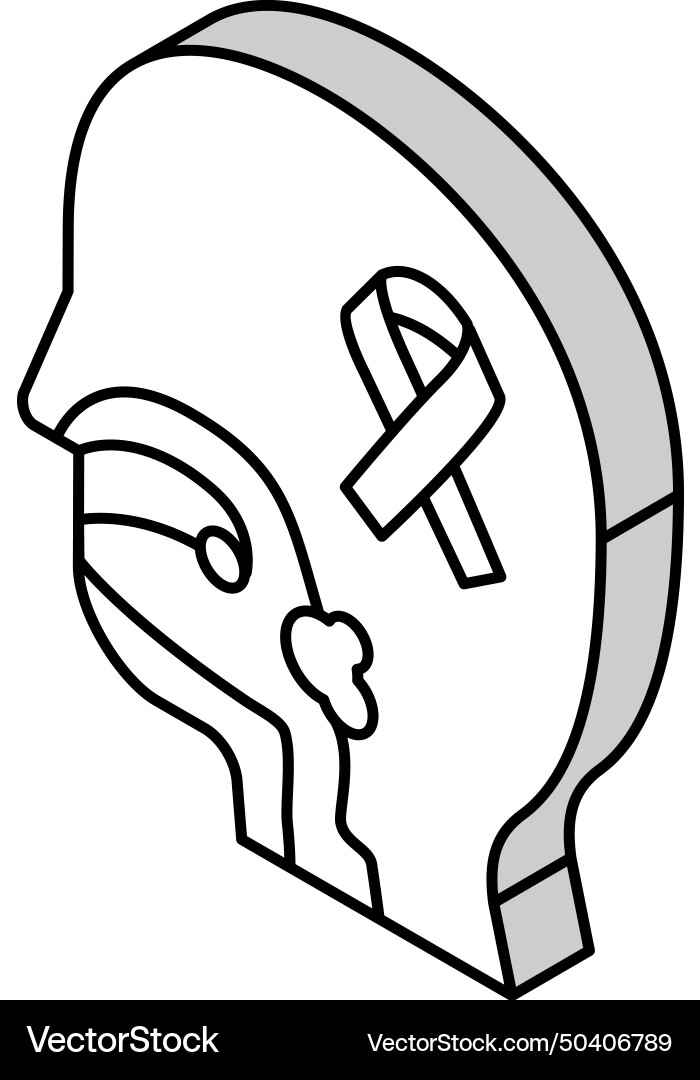 Oral cancer isometric icon Royalty Free Vector Image